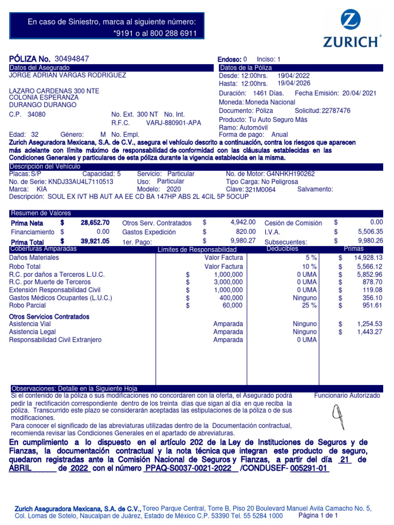 Poliza | PDF | Póliza de seguros | Seguro