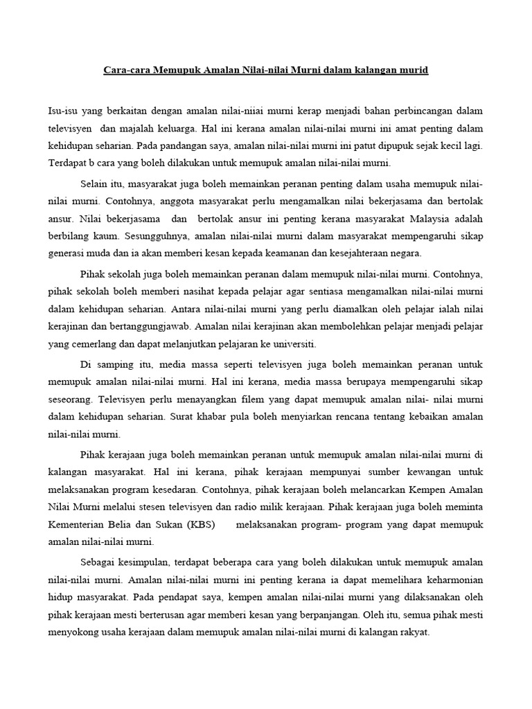 Karangan nilai-nilai murni | PDF