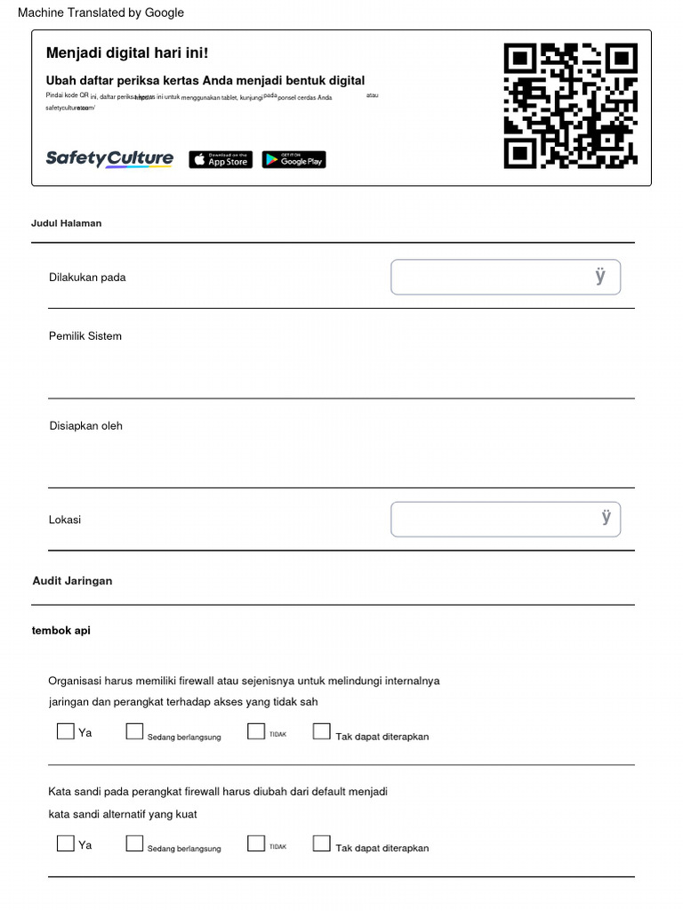 Network Audit Checklist - SafetyCulture | PDF