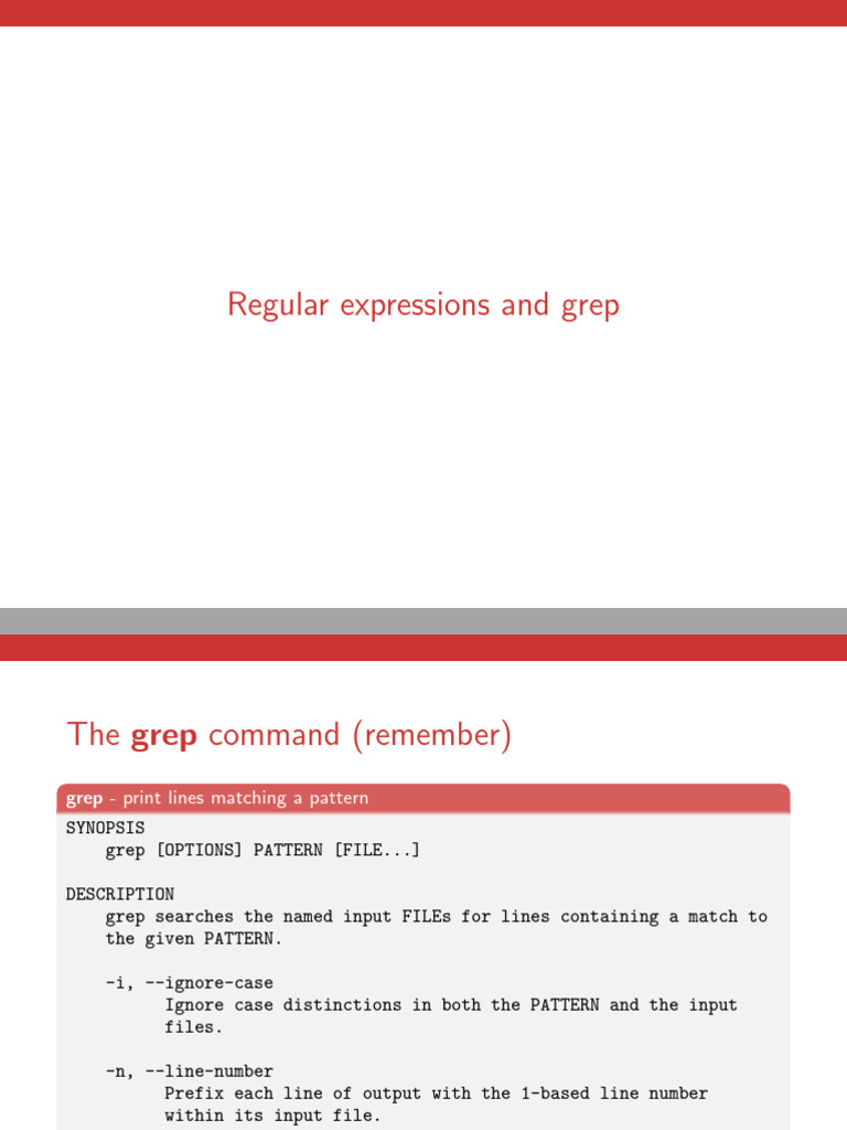 Regular Expressions and Grep | PDF | Regular Expression | String (Computer Science)