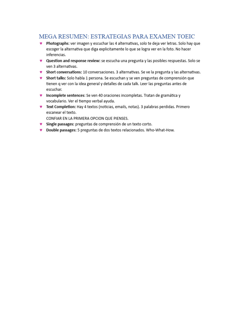 Estrategias Clave para el Examen TOEIC | PDF