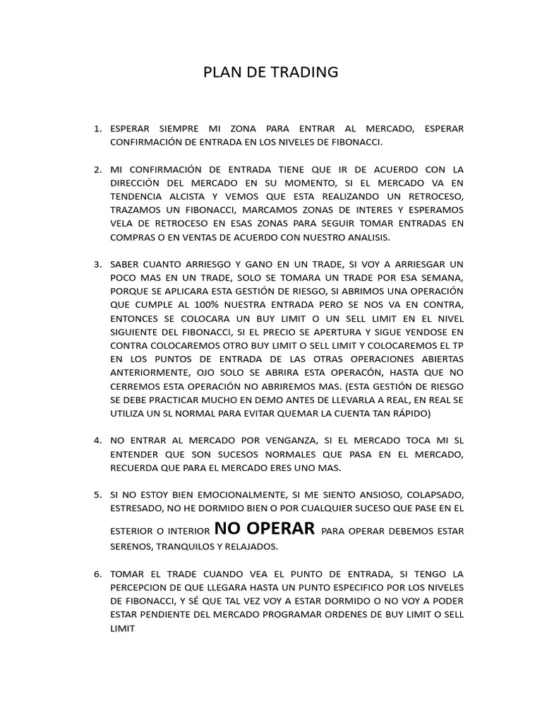 Plan de Trading | PDF