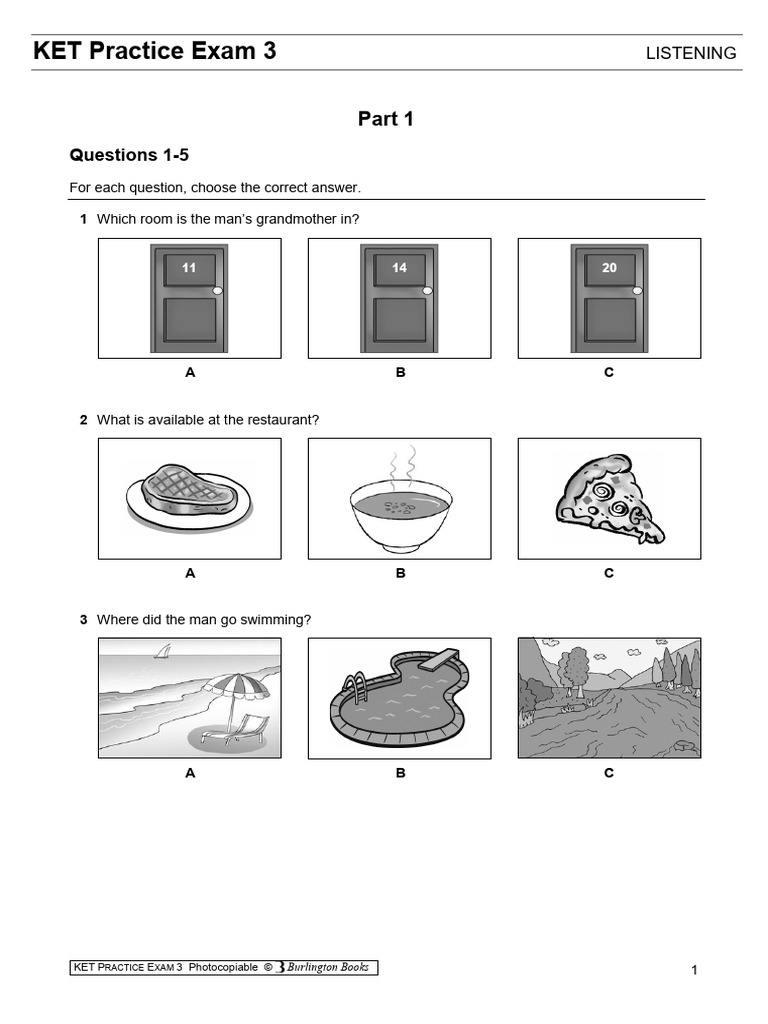 Ket Exam 3 Listening | PDF