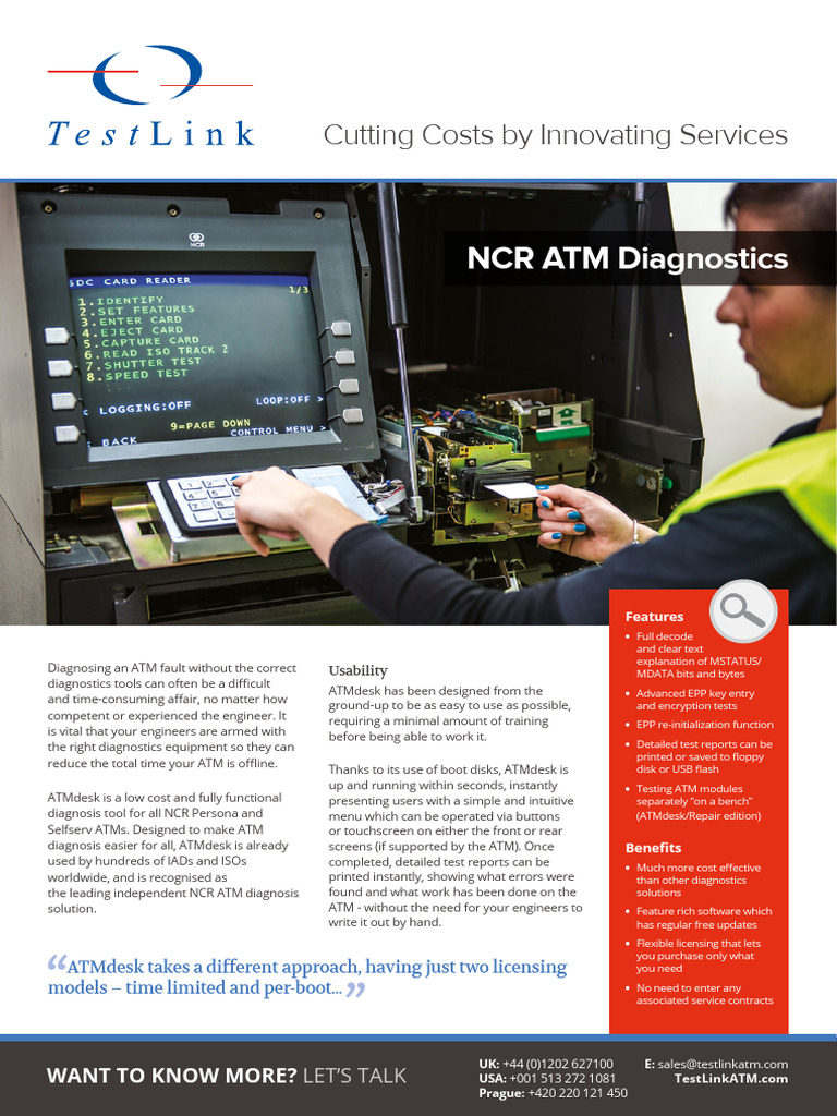 NCR ATM Diagnostics Overview | PDF | Automated Teller Machine | Software