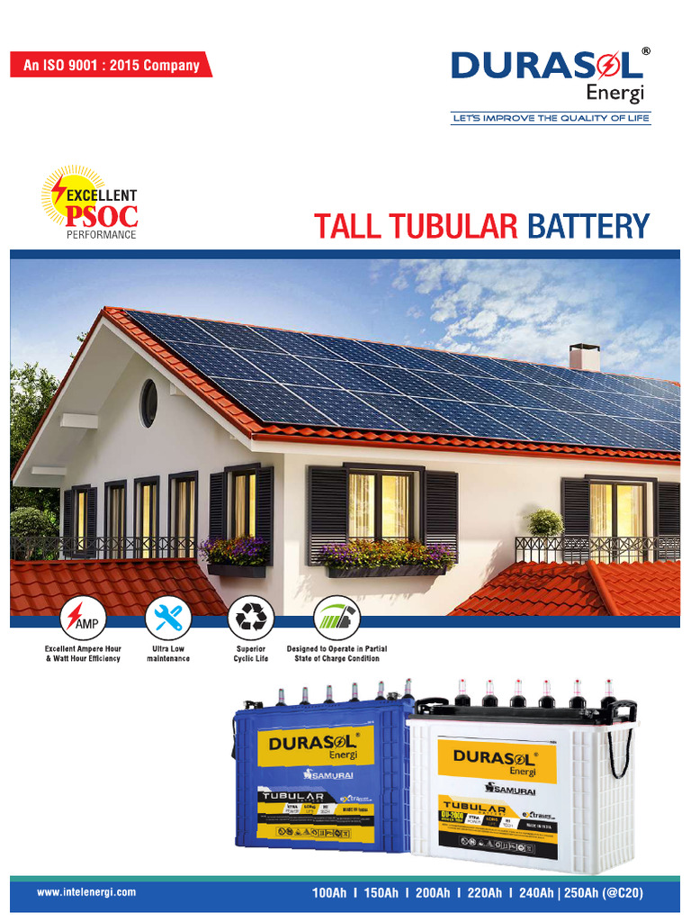 Durasol Tall Tubular Battery Brochure - C20 | PDF
