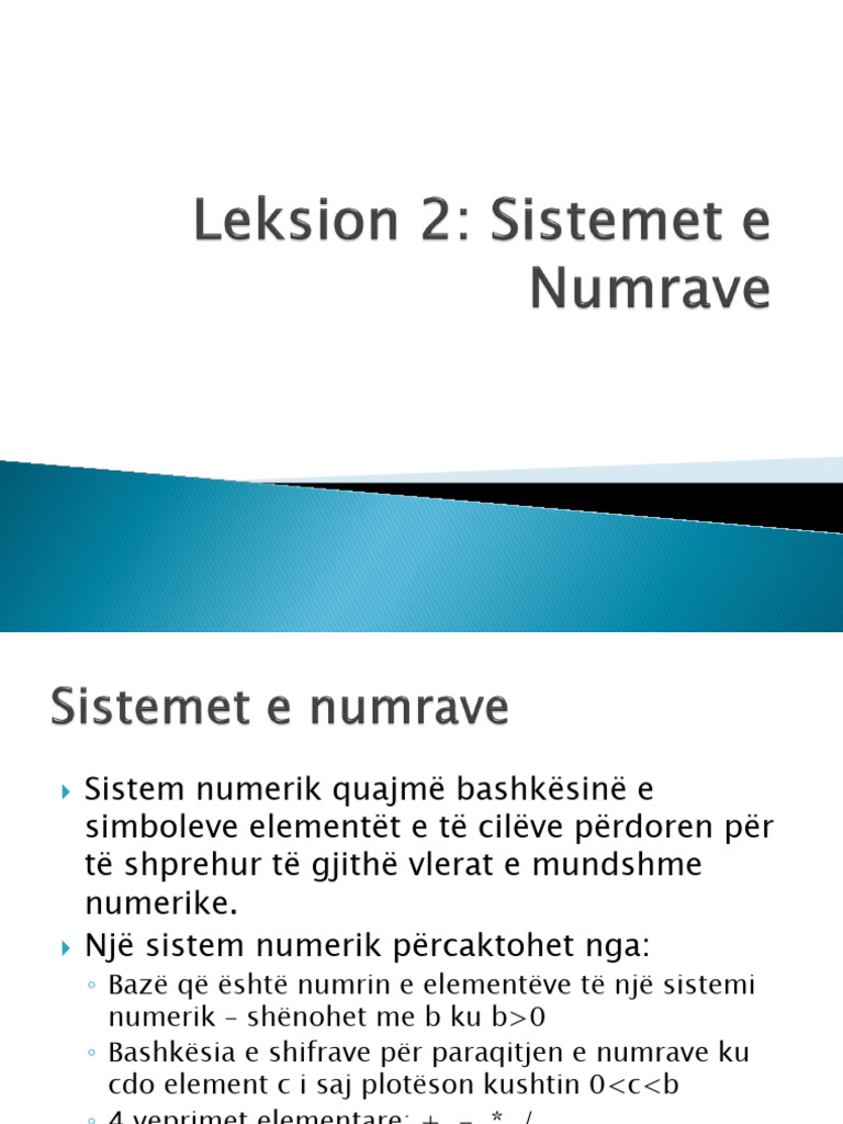 Leksion2 Sistemet Numrave | PDF