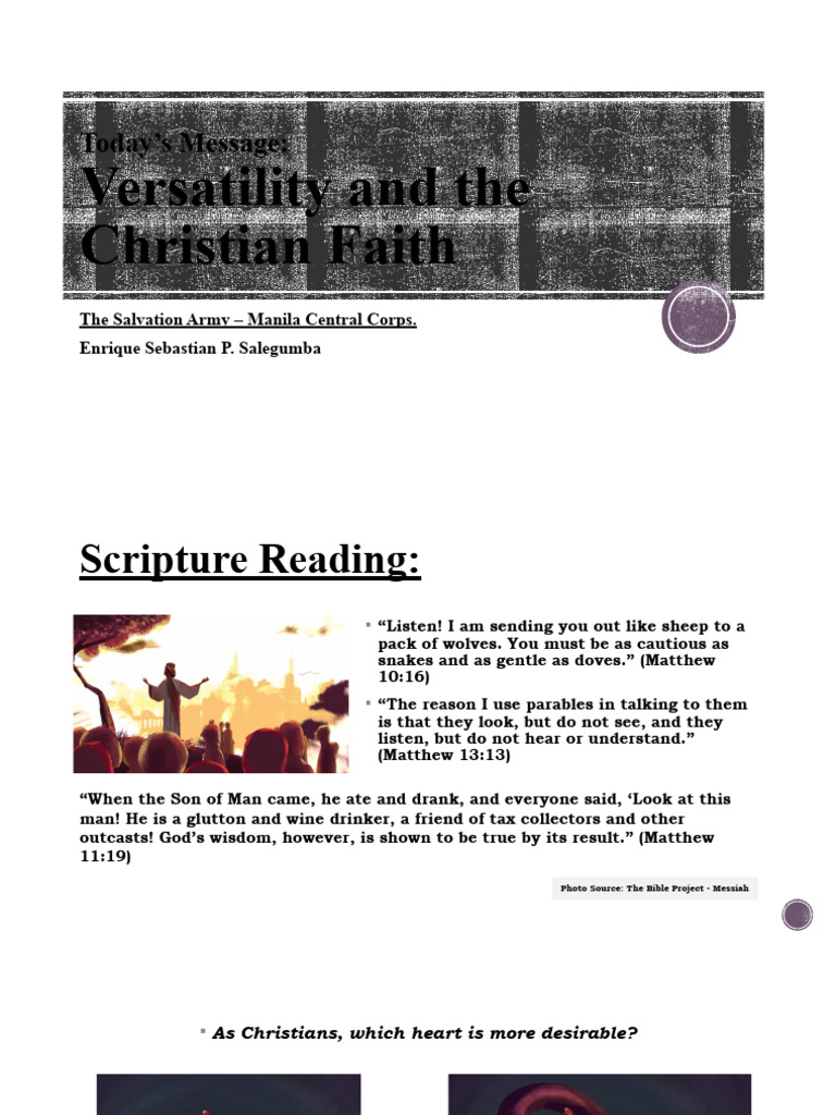 Versatility and The Christian Faith | Download Free PDF | Jesus | Gospel Of Matthew