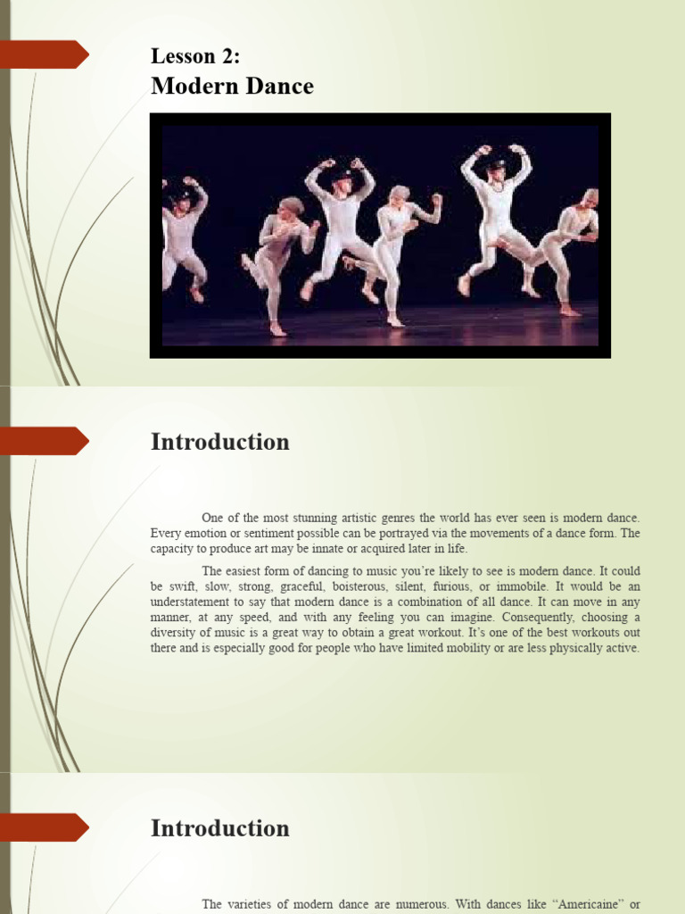 Lesson 2 Modern Dance | PDF | Dances | Ballet