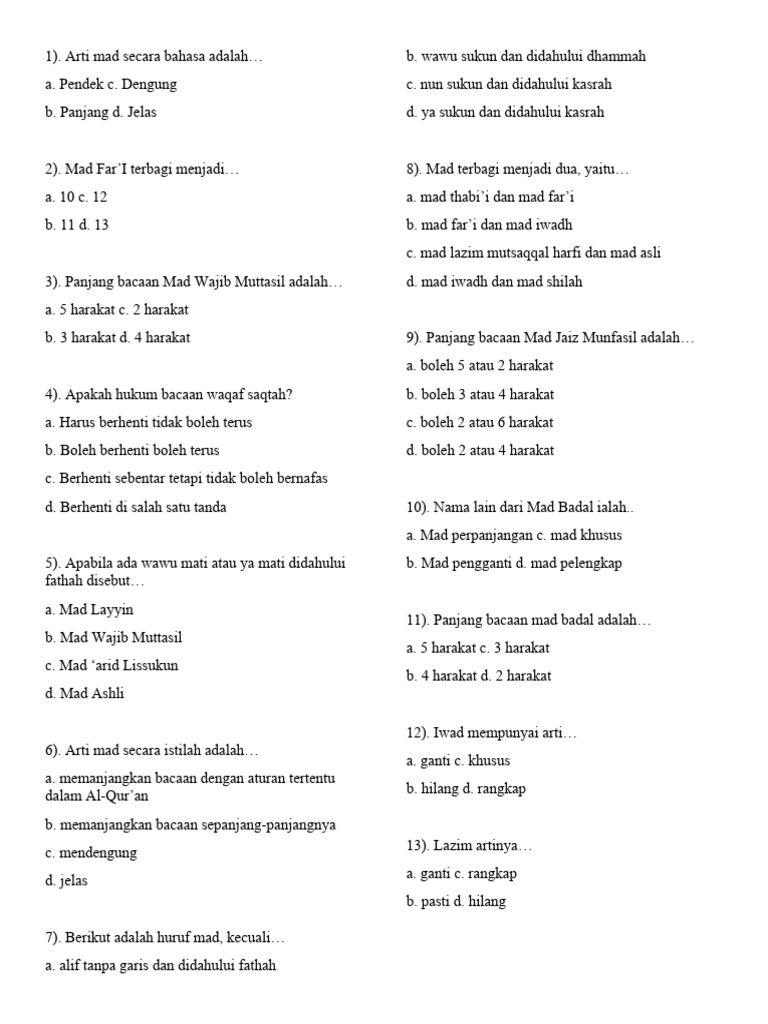 Soal Hukum Mad | PDF