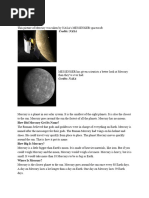 Mercury Planetary Fact Sheet | PDF | Mercury (Planet) | Orbit