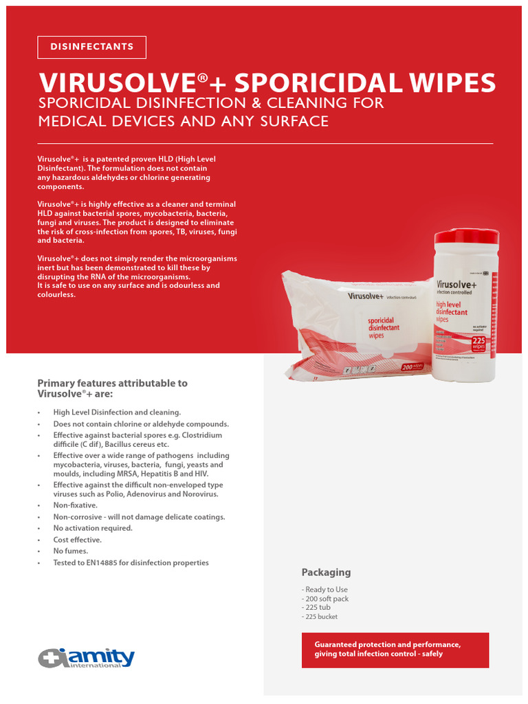 Virusolve-Sporicidal-Wipes | PDF | Disinfectant | Antimicrobial