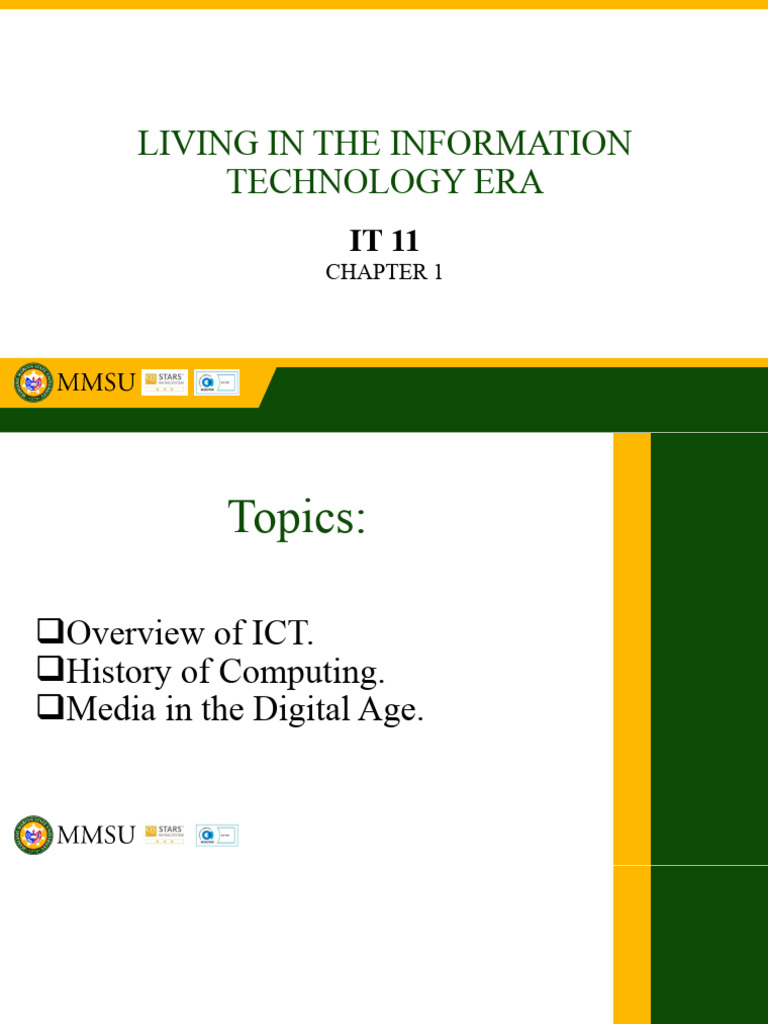 CH1 Introduction To ICT | PDF | Computer Hardware | Computer Data Storage