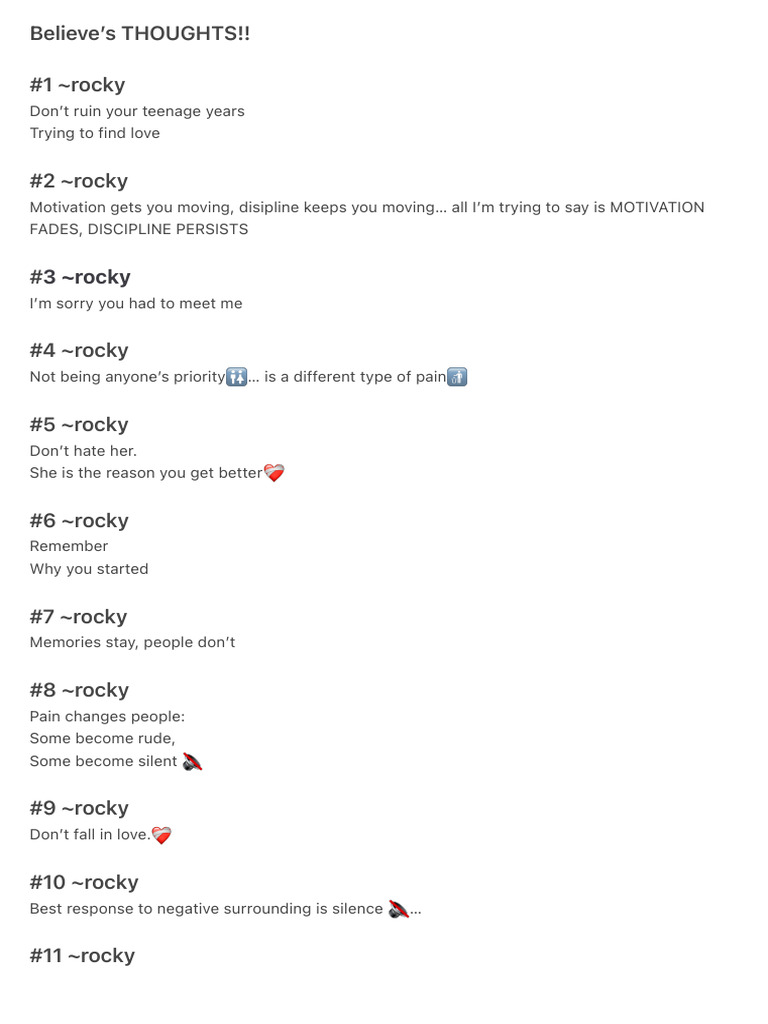 Believe's Thoughts!! | PDF