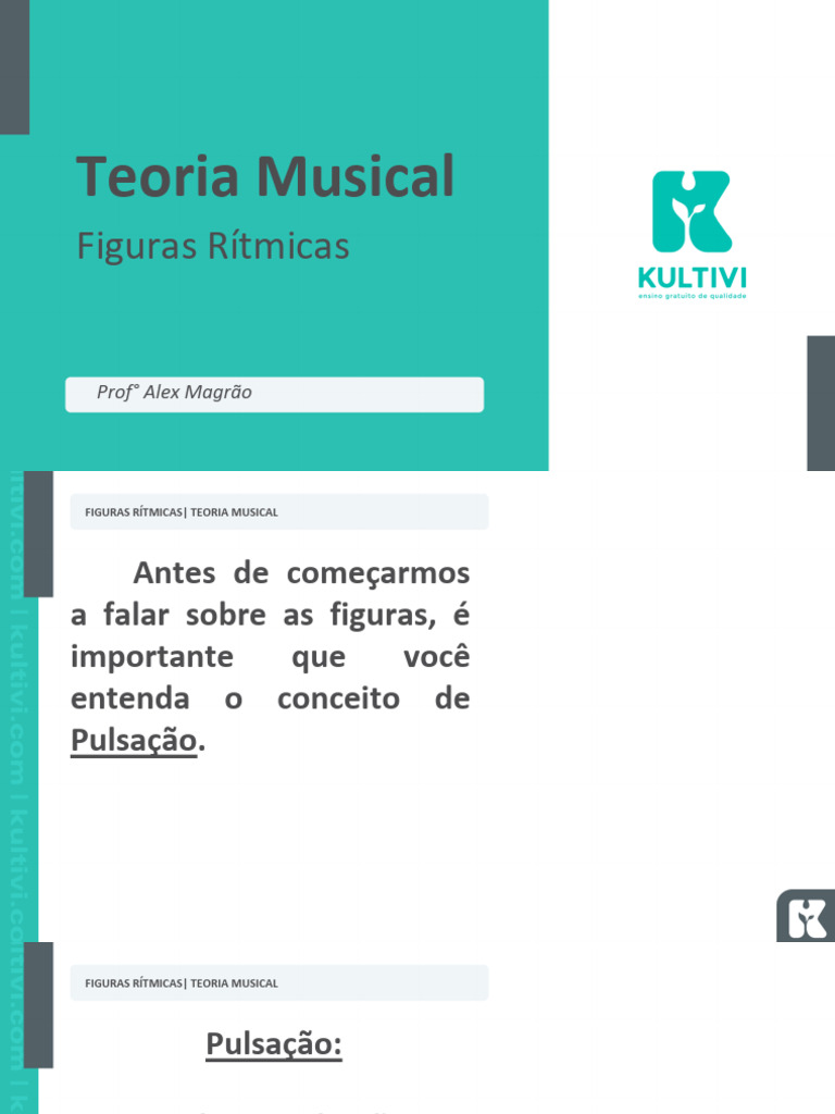 Figuras Rtmicas Pulsao e Tempos Das Notas Matetial 1 | PDF | Formas ...