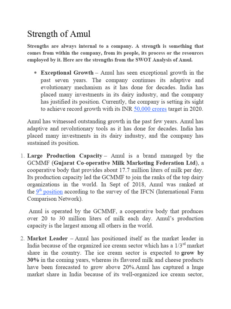 Strength of Amul | Download Free PDF | Brand | Milk