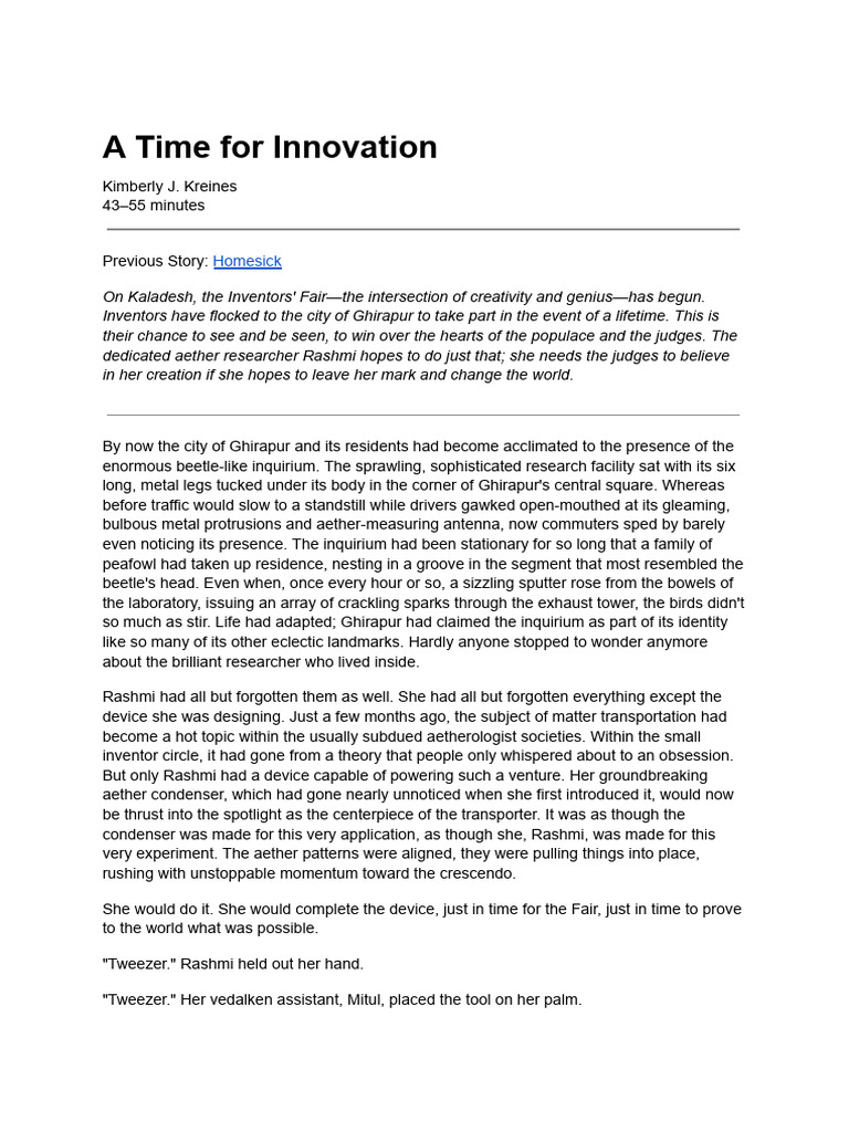 A Time For Innovation | PDF