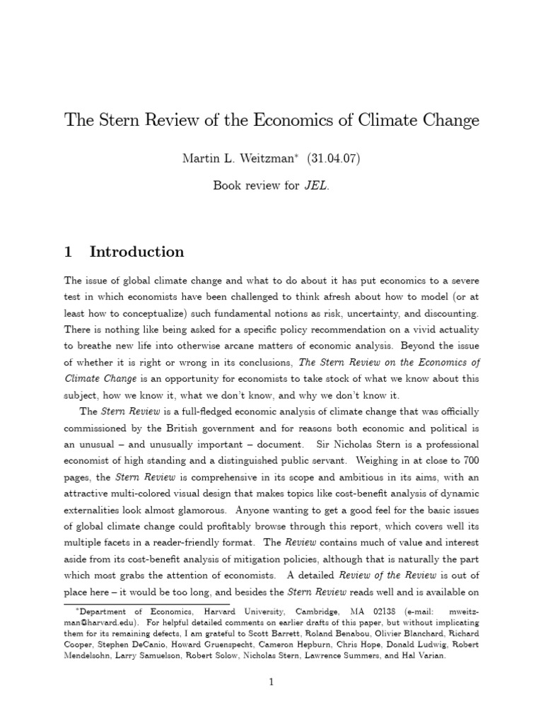 Stern Review of Economics of Climate Change | PDF | Climate Change ...