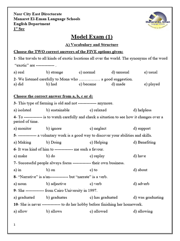 OL Revision 1st Sec | PDF | Verb | Adverb