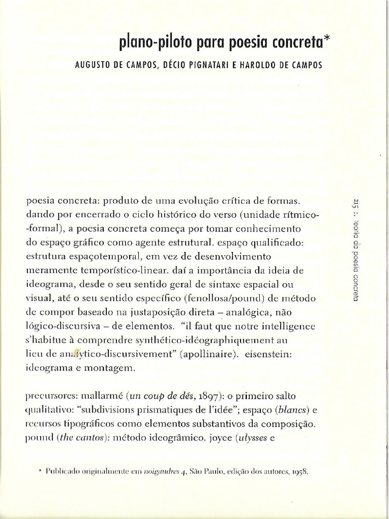 Plano-Piloto para Poesia Concreta | PDF