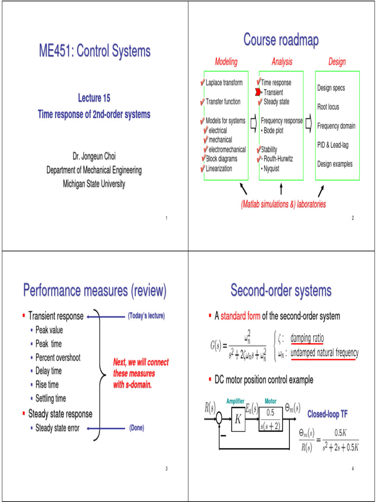 2nd-Order Systems Time Response | PDF | Damping | Control Theory