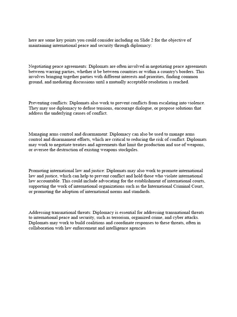 Objective Deplomacy | PDF | Diplomacy | Arms Control