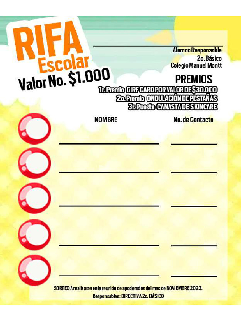 Rifa Escolar 01 | PDF