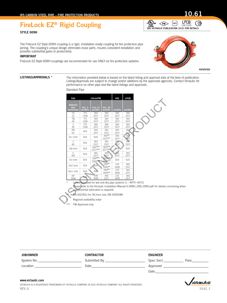 Product: Firelock Ez Rigid Coupling | PDF | Pipe (Fluid Conveyance ...