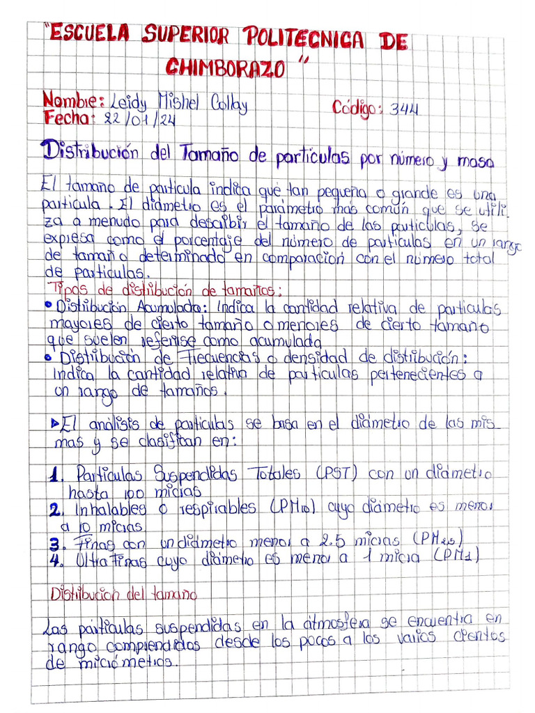 Distribución Particulas Collay Leidy | PDF