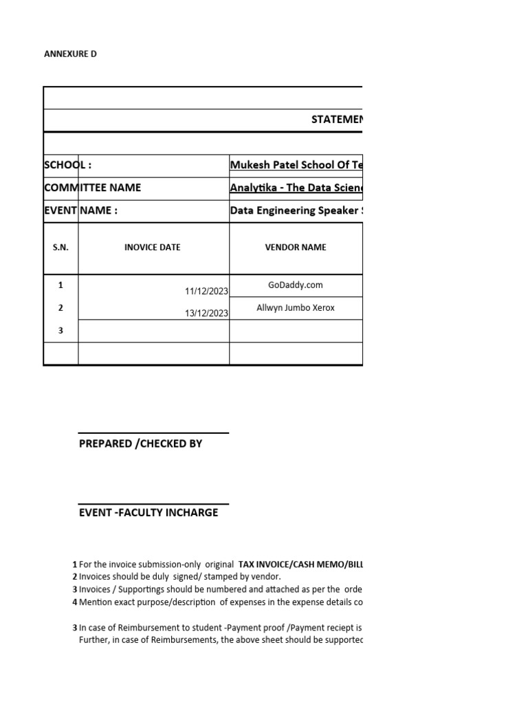 Speaker Session Expense Reimbursement | PDF | Invoice | Receipt