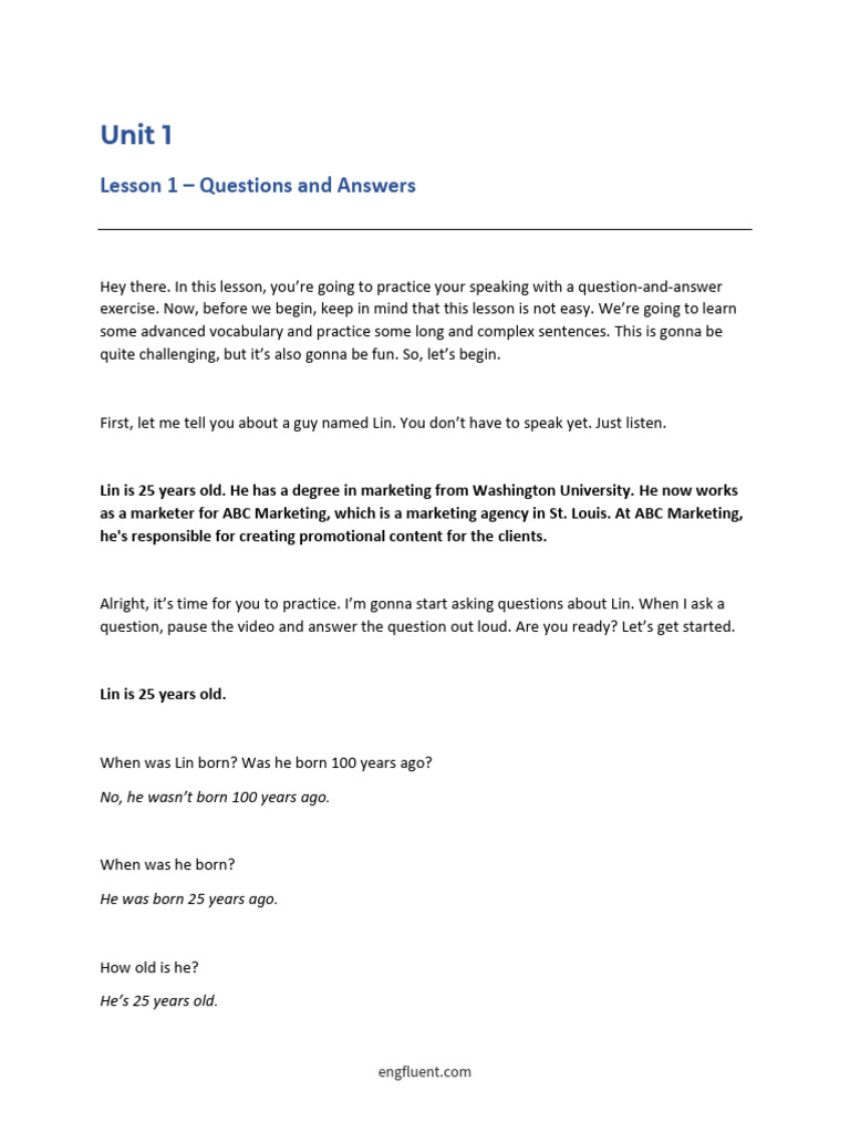 Unit 1 - Lesson 1 | PDF | Marketing | Human Communication