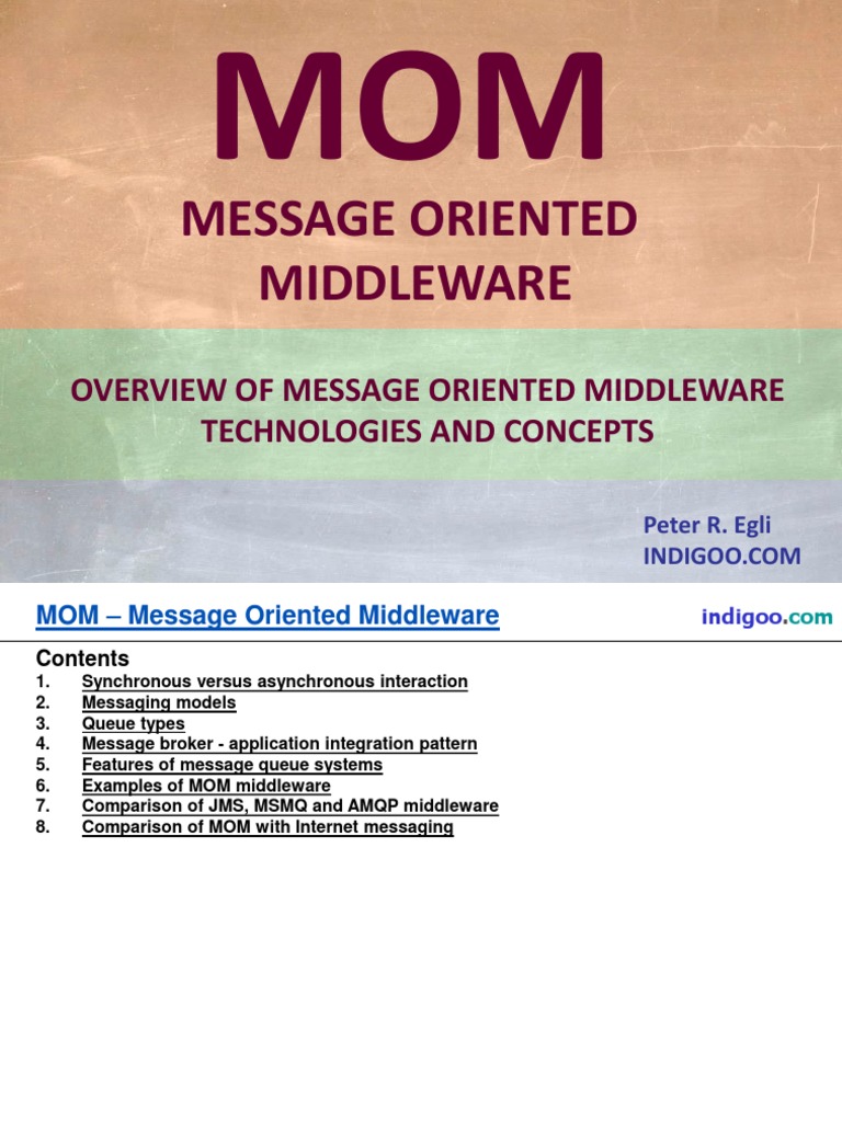 MOM - Message Oriented Middleware | Email | Transmission Control Protocol