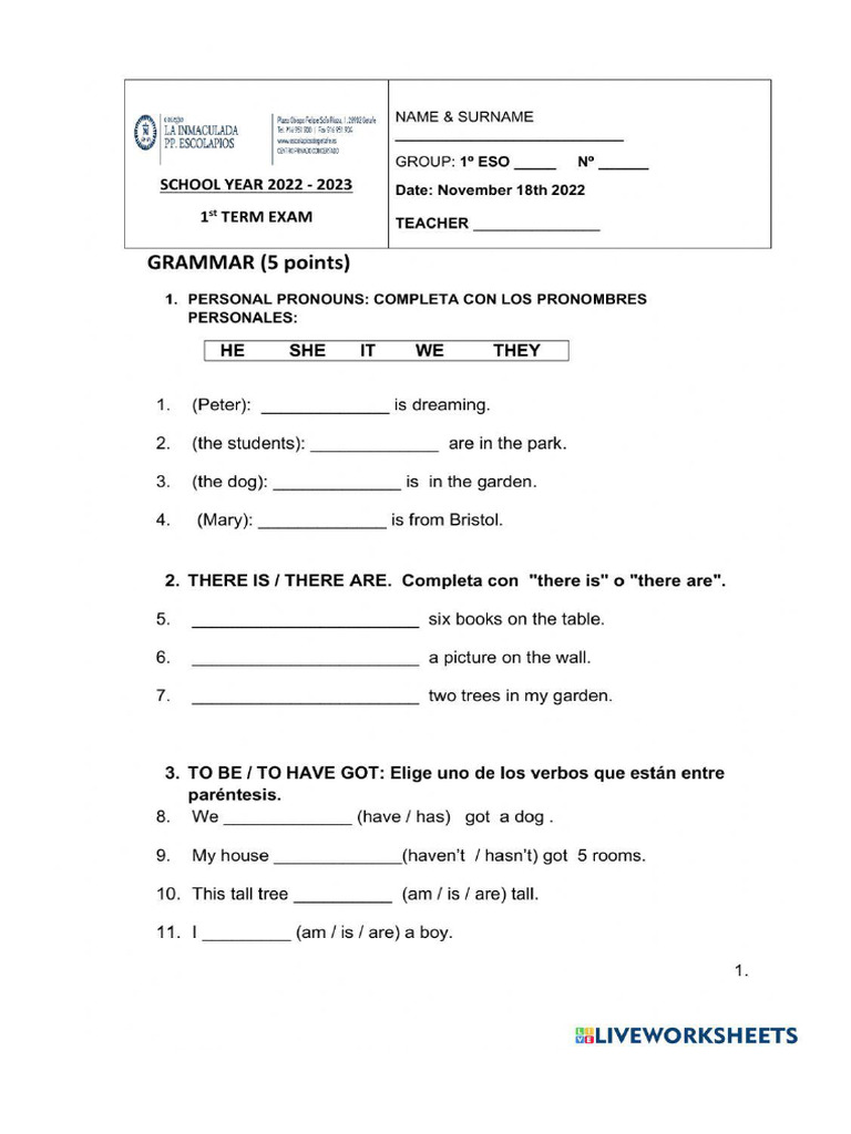 Inglés - Ejercicios | PDF