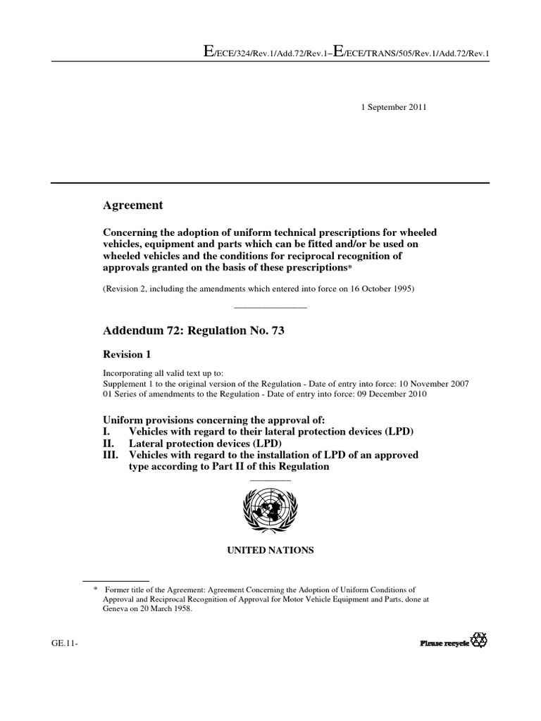 Reg 73 Lateral Protection Device | PDF