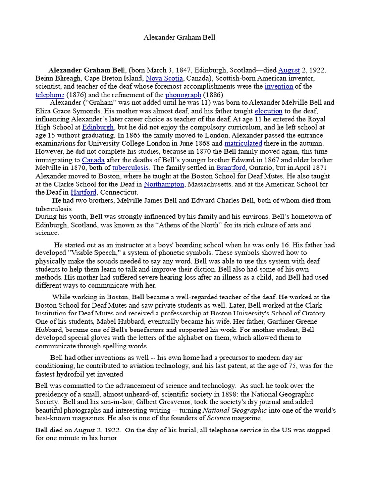 Alexander Graham Bell | PDF