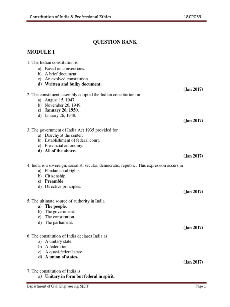 Constitution of India QB | PDF
