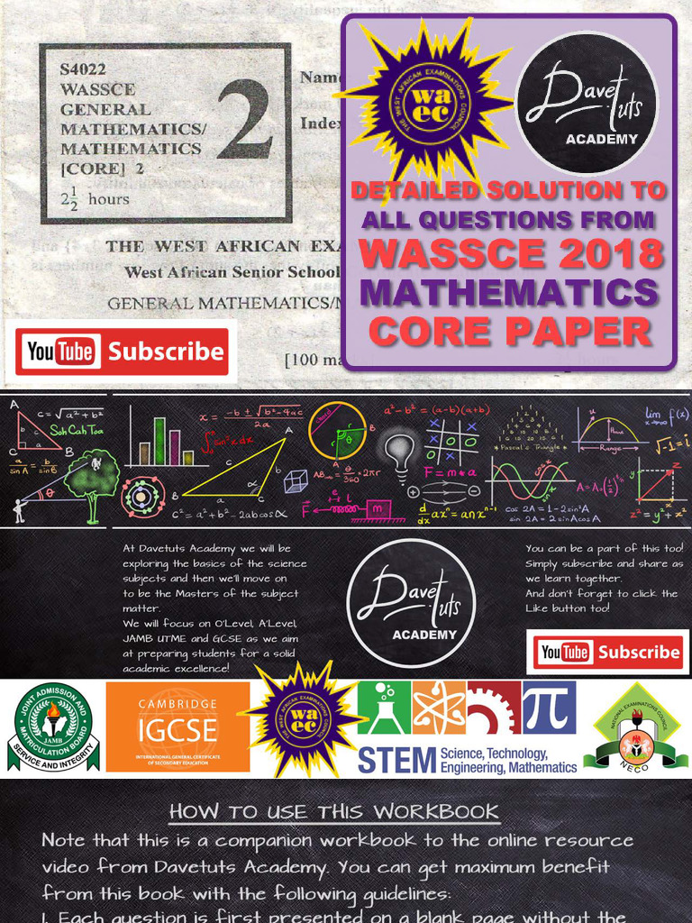 Detailed Solution To All The WASSCE 2018 Mathematics Theory Paper Questions | PDF