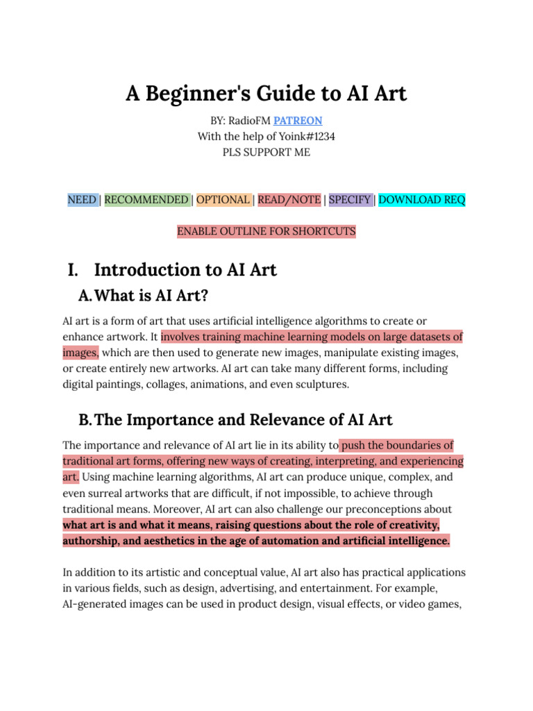 A Beginner's Guide To AI (ANIME) Art | PDF | Artificial Intelligence ...