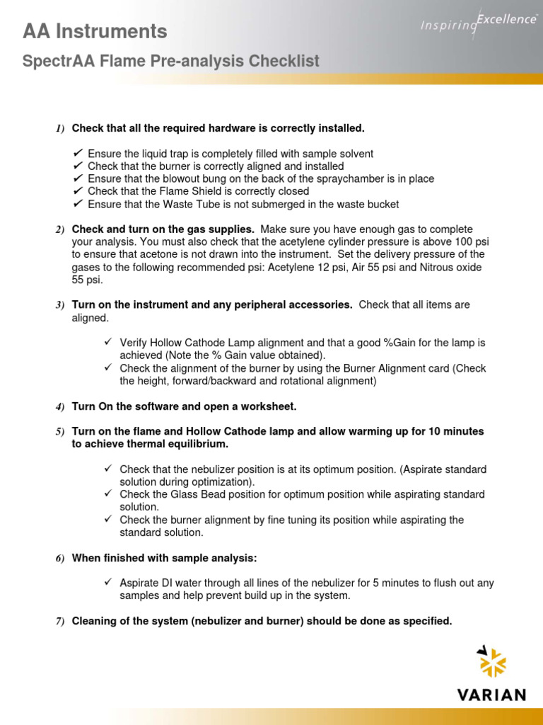 SpectrAA Flame Maintenance Guide | PDF | Water | Chemistry