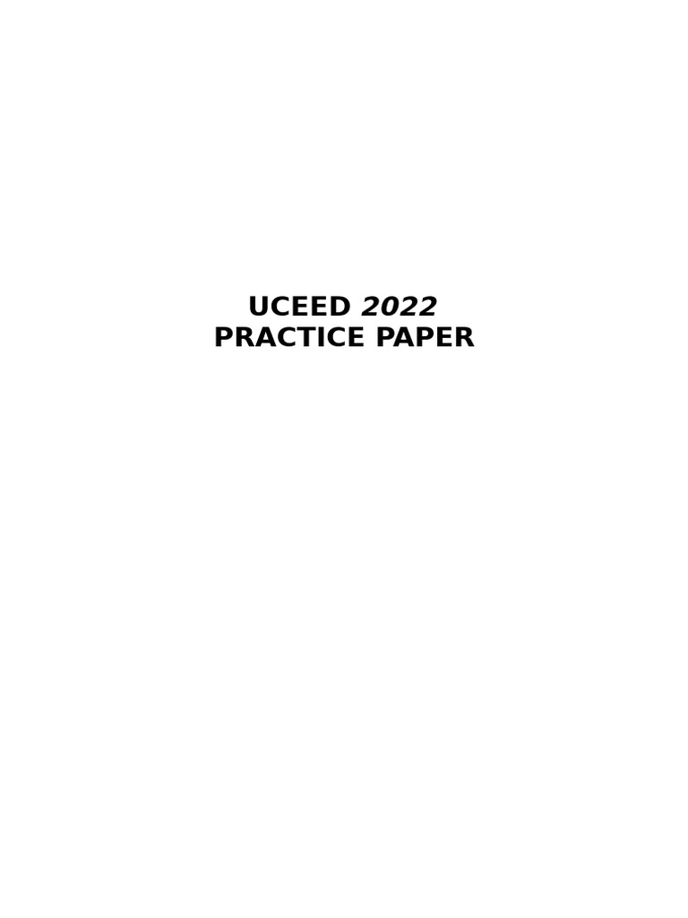 UCEED 2022 Practice Paper | PDF