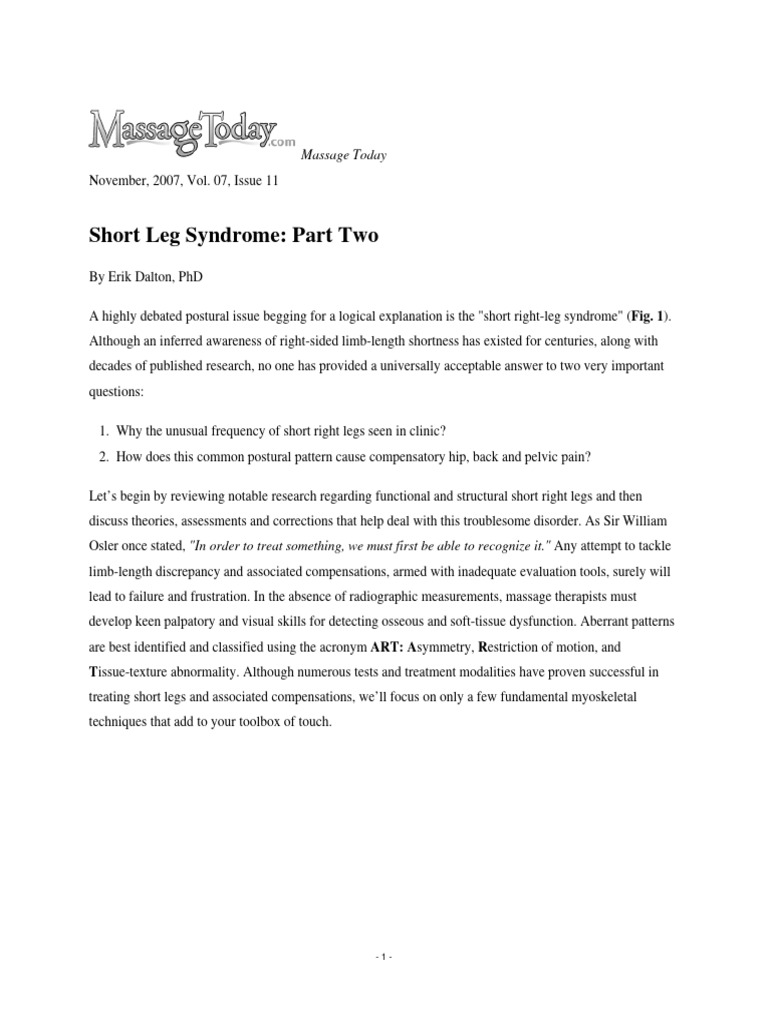 Short Leg Syndrome PART 2 | PDF
