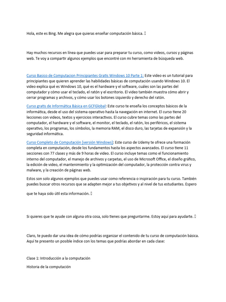 Curso Básico de Computación para Principiantes | PDF | Hardware de la ...