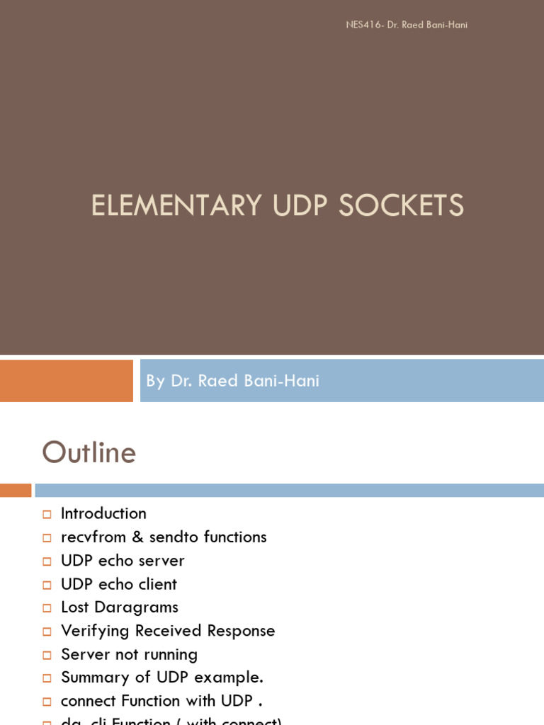 Npc08 - Updated - Elementary UDP | PDF | Network Socket | Port (Computer Networking)