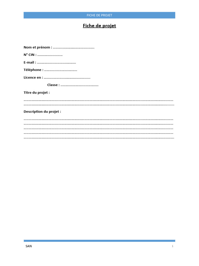 Fiche de Projet | PDF
