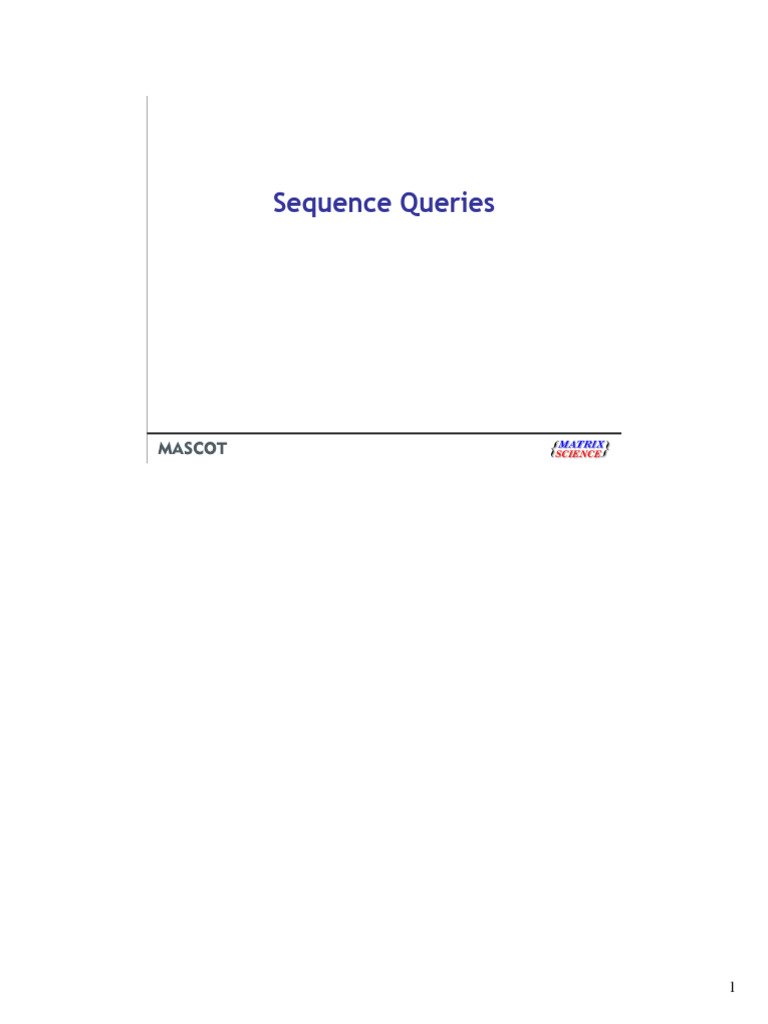 H. Sequence Queries | PDF | Tandem Mass Spectrometry | Biotechnology