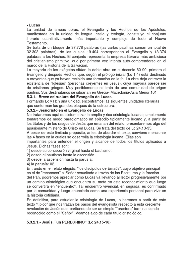 Lucas | PDF | Jesús | Evangelio De Lucas