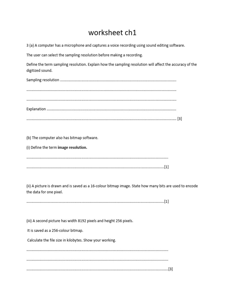 Worksheet Chapter 1 Version 3 | PDF | Binary Coded Decimal | Decimal