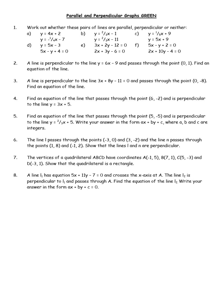 Parallel and Perpendicular Graphs RAG | PDF