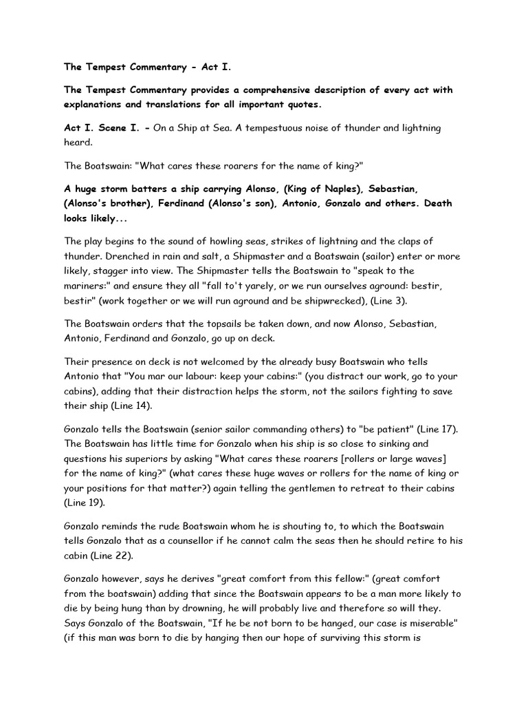 The - Tempest-Commentary | PDF | The Tempest