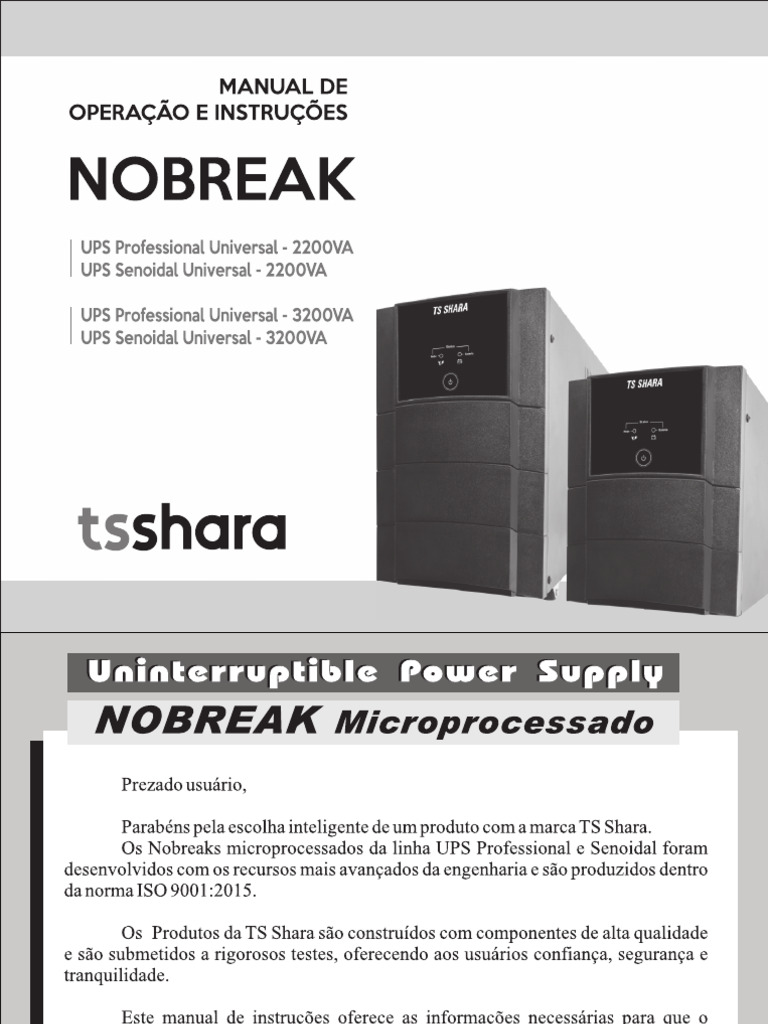 Manual Ups Professional e Senoidal 2200 3200 Rev1 | PDF