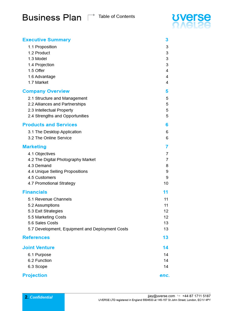 Standard Joint Venture Business Plan | PDF | Digital Photography ...